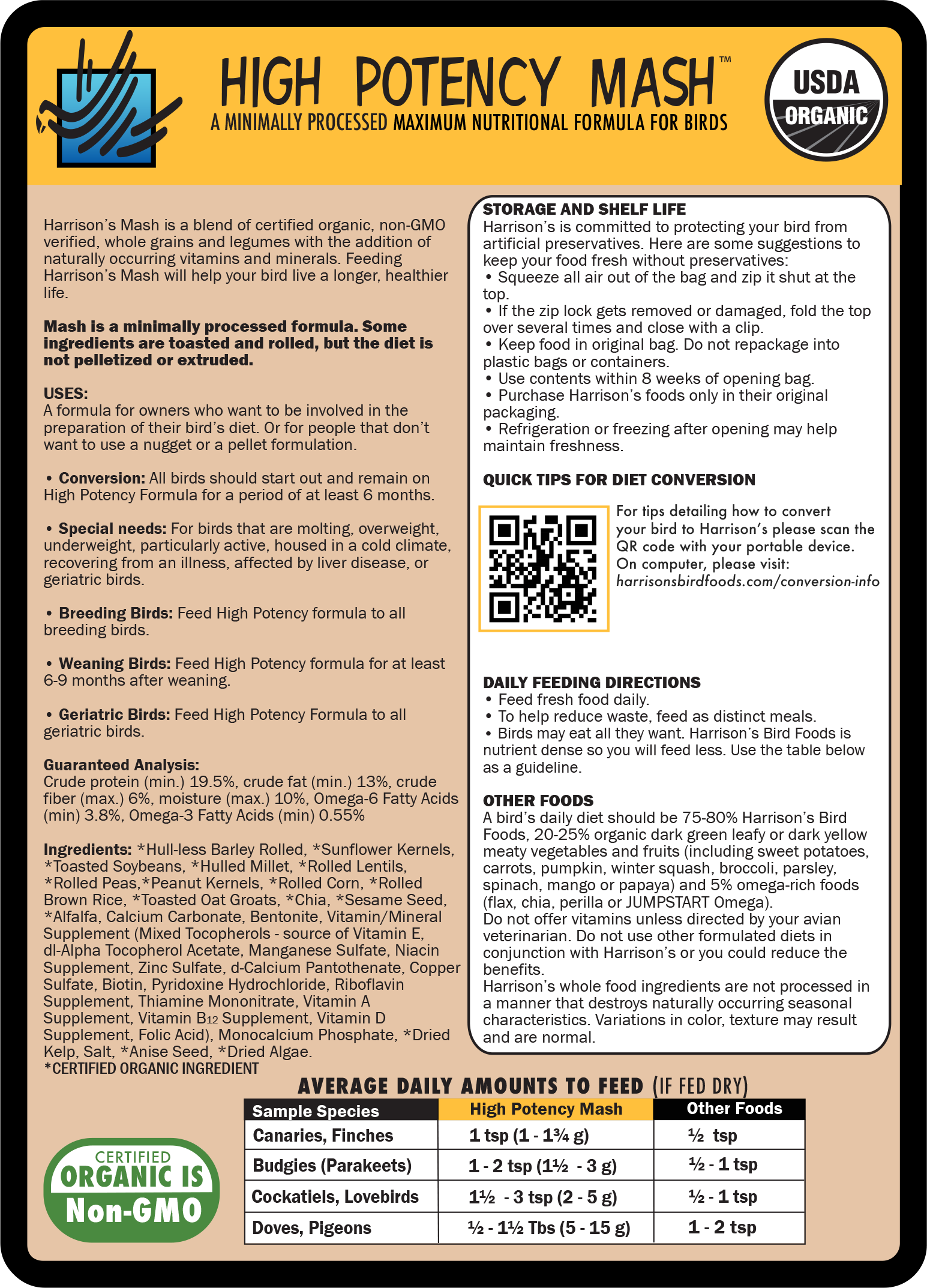 HIGH POTENCY MASH* - Harrison's Bird Foods