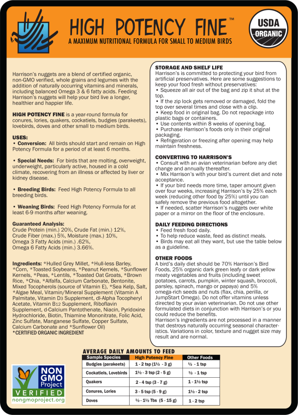 HIGH POTENCY FINE - Harrison's Bird Foods