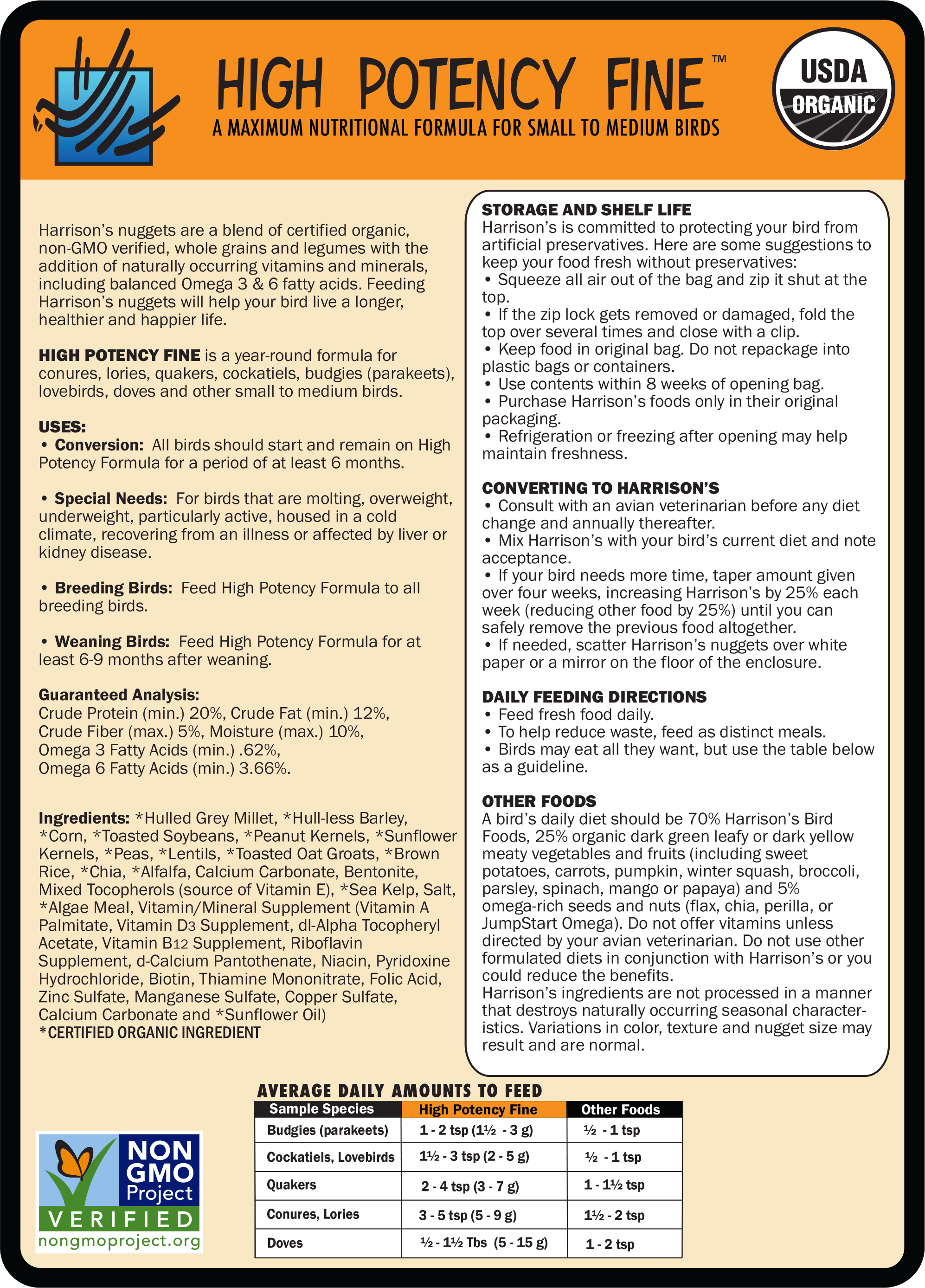 HIGH POTENCY FINE - Harrison's Bird Foods