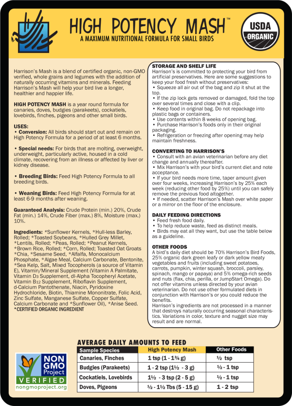 HIGH POTENCY MASH - Harrison's Bird Foods