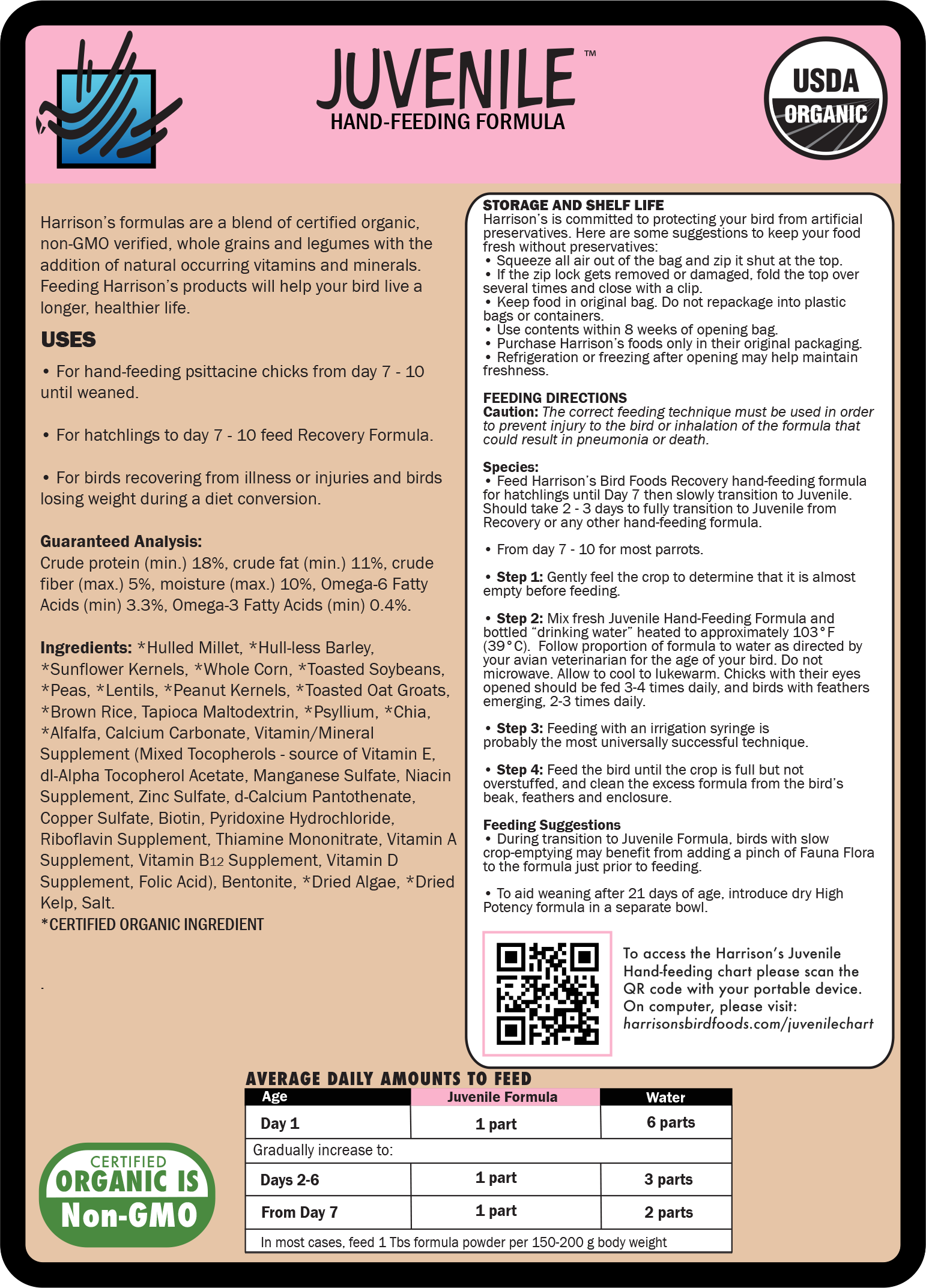 Juvenile Hand Feeding Formula - Harrison's Bird Foods