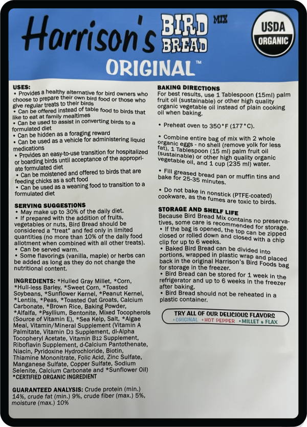 BIRD BREAD MIX - ORIGINAL - Harrison's Bird Foods