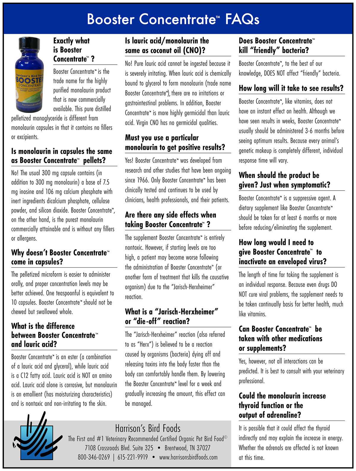 BOOSTER CONCENTRATE - Harrison's Bird Foods